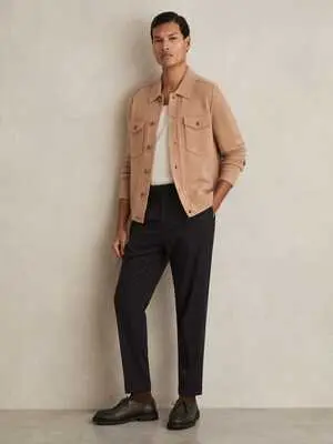 REISS Ring Pinstripe Tapered Trousers