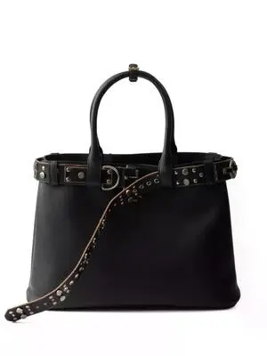 Prada Large Buckle Detail Tote Bag - Black