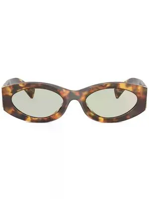 Miu Miu Logo-lettering Sunglasses - Brown