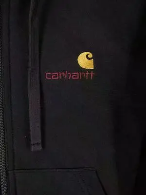 Carhartt Work In Progress American Script Zip-up Hoodie - Black
