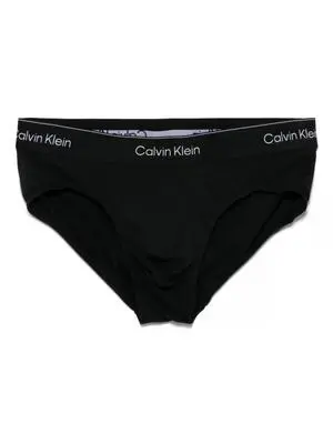 Calvin Klein Logo-waistband Briefs - Black