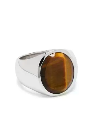 Tom Wood Sterling Tiger Eye Signet Ring - Silver