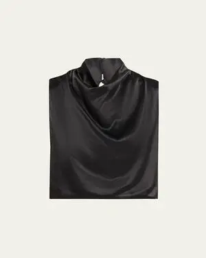AEXAE Silk Cowl-neck Top