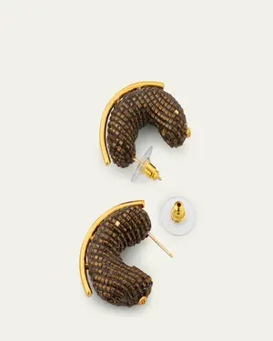 SUSANA VEGA Mini Alba Hoop Earrings - Brown