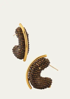 SUSANA VEGA Mini Alba Hoop Earrings - Brown