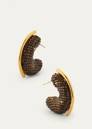 SUSANA VEGA Mini Alba Hoop Earrings - Brown