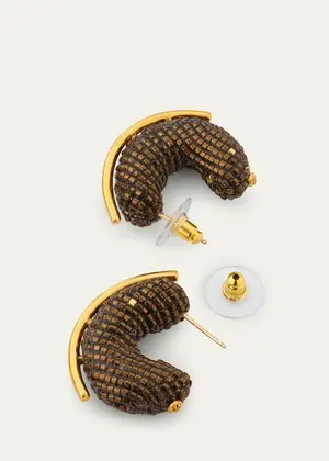 SUSANA VEGA Mini Alba Hoop Earrings - Brown