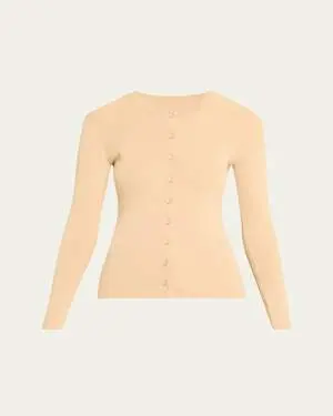 AEXAE Fine Knit Ribbed Cardigan