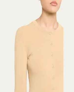 AEXAE Fine Knit Ribbed Cardigan