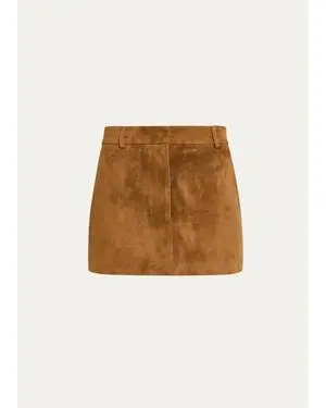 AEXAE Suede Mini Skirt - Caramel