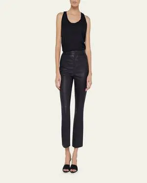 L'Agence Ketra Baby Bootcut Leather Trousers