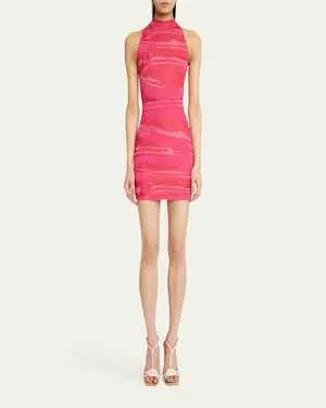Balmain Printed Mini Body-con Dress