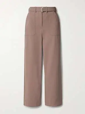 Theory Belted Straight-leg Twill Pants