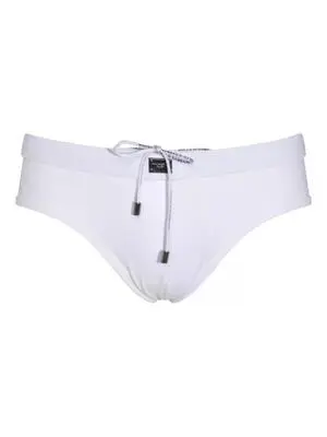 Dolce & Gabbana Logo-plaque Swimming Trunks - White