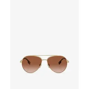 Burberry Be3147 Aviator Sunglasses - Gold
