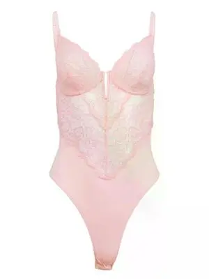 FLEUR DU MAL Bianca Lace Bodysuit - Pink