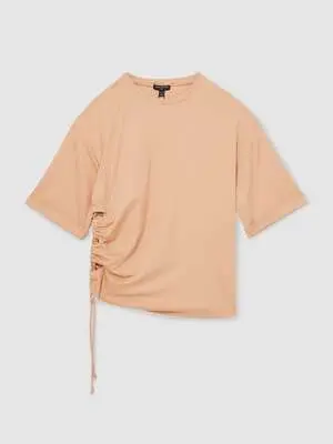 REISS Berkeley Atelier Cut-out Cotton Top - Neutral