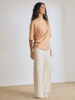 REISS Berkeley Atelier Cut-out Cotton Top - Neutral
