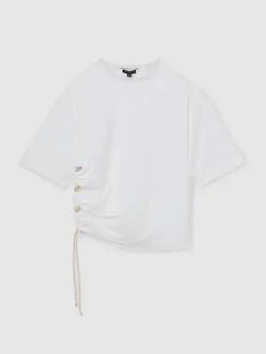 REISS Berkeley Atelier Cut-out Cotton Top