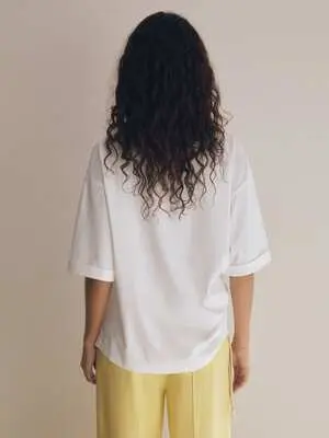 REISS Berkeley Atelier Cut-out Cotton Top