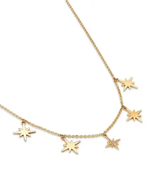 SYDNEY EVAN 14k Yellow Diamond Starburst Fringe Necklace