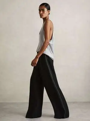 REISS Daria Atelier Crepe Wide Leg Trousers