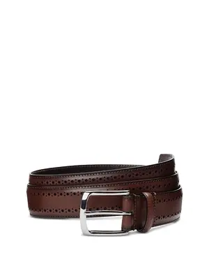 Allen Edmonds Manistee Burnished Leather Belt - Dark Chili