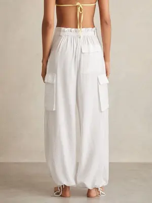 REISS Tory Drawstring Tie-cuff Cargo Trousers