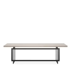 CARACOLE Wish You Were Dining Table - Deep Bronze/creme Travertine