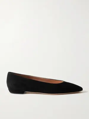 GIANVITO ROSSI Amelia Suede Flats - Black