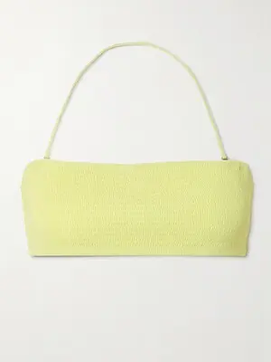 Tory Burch Shirred Bandeau Bikini Top - Yellow
