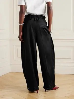 JIL SANDER Pleated Satin-twill Wide-leg Pants