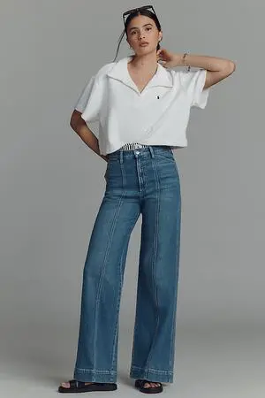 Joe's Jeans The Front Seamed High-rise Wide-leg Jeans