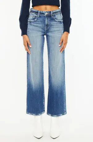 KANCAN Angela Premier High-rise Slim Wide-leg Jeans - Medium Wash
