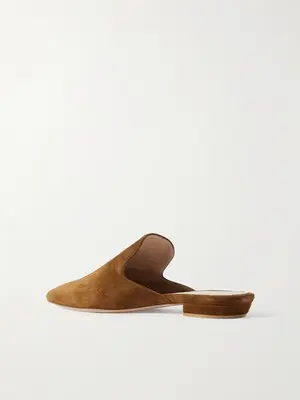 GIANVITO ROSSI Raja Suede Slippers - Brown