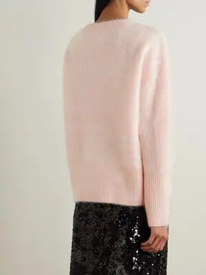 Galvan Loom Brushed Cashmere-blend Sweater - Pink