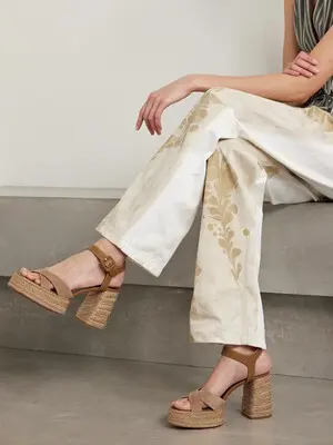 CHRISTIAN LOUBOUTIN Calakala 70 Espadrille Platform Sandals - Brown