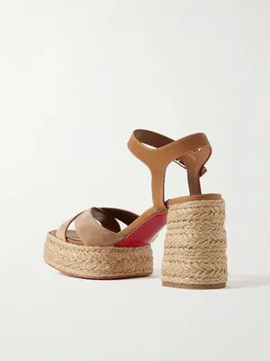 CHRISTIAN LOUBOUTIN Calakala 70 Espadrille Platform Sandals - Brown