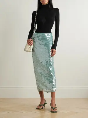 Galvan Polaris Ribbed-knit Turtleneck Top