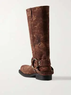 Acne Studios Coated-canvas Knee Boots - Brown