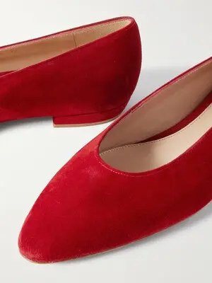 GIANVITO ROSSI Amelia Suede Flats - Red
