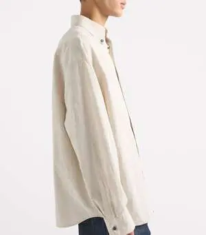 Prada Cotton-flax Oversized Chambray Shirt