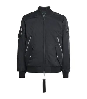 Moose Knuckles Monogram Courville Bomber Jacket - Black