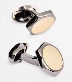 BABETTE WASSERMAN LONDON Rhodium-plated Hexagon Cufflinks