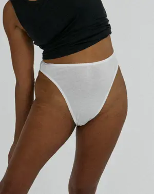 ODDOBODY Organic Cotton High Waisted French Cut - Chalk