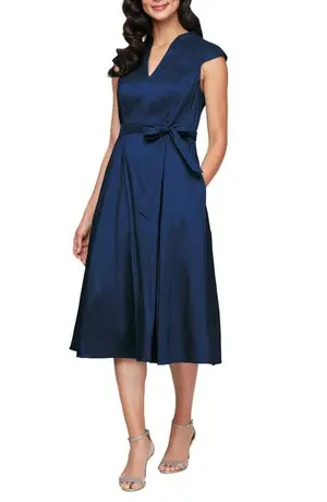 Alex Evenings Stretch Taffeta Cocktail Dress