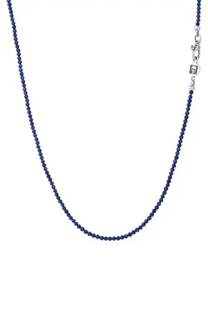 John Varvatos Lapis Lazuli Beaded Necklace - Blue/silver