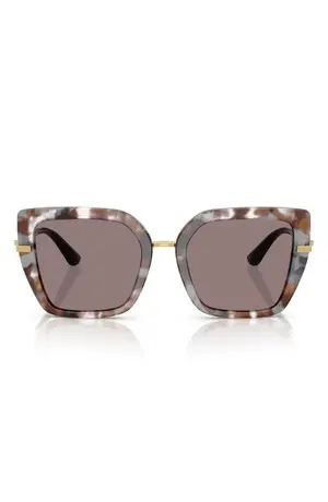 Dolce & Gabbana 53mm Butterfly Sunglasses - Havana Gradient