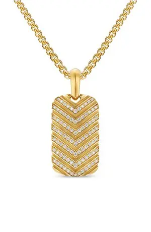 David Yurman Chevron Tag Pendant - Gold