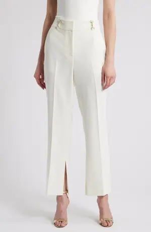 Elie Tahari Paisleigh Split Hem Trousers - Sky White
